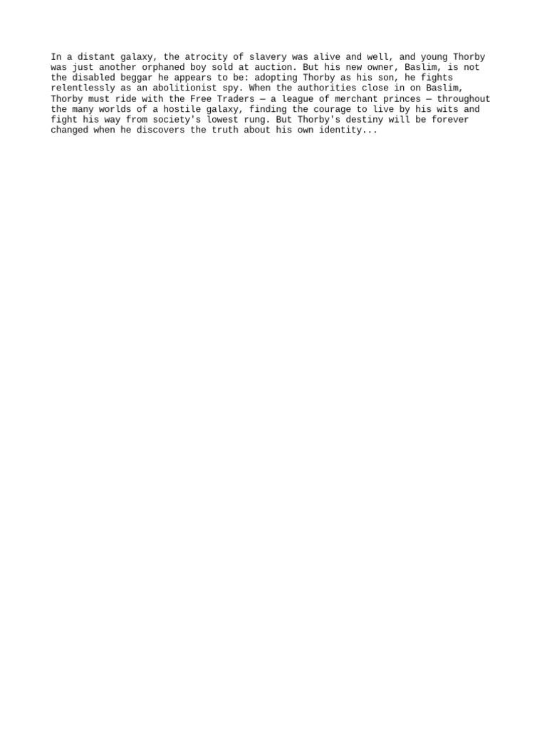 Thorby's Journey: From Slave to Freedom | PDF
