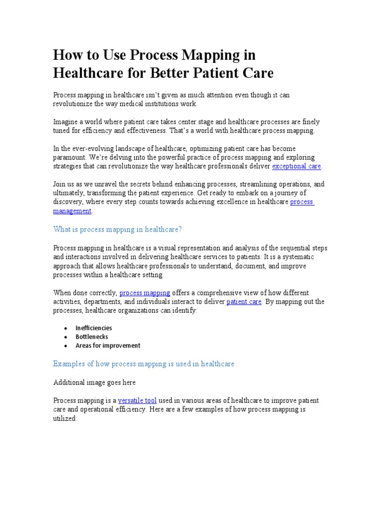 How To Use Process Mapping in Healthcare For Better Patient Care | PDF ...