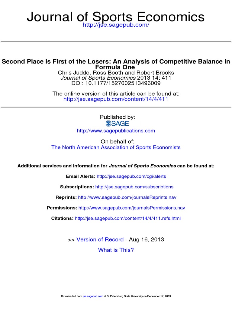 Judde 2013 | Download Free PDF | Formula One | Open Wheel Racing