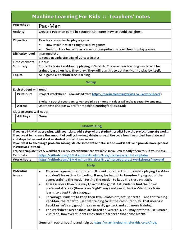 Teachersnotes Pacman | PDF