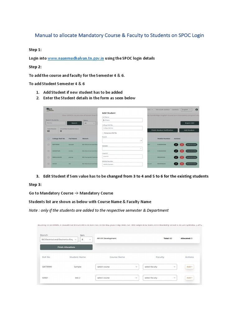 Allocate Courses & Faculty via SPOC | PDF | Career & Growth