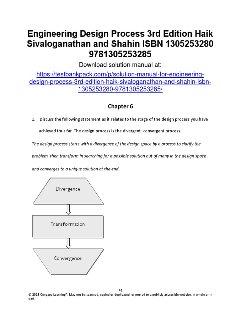 Engineering Design Process 3rd Edition Haik Solutions Manual Download | PDF | Computers