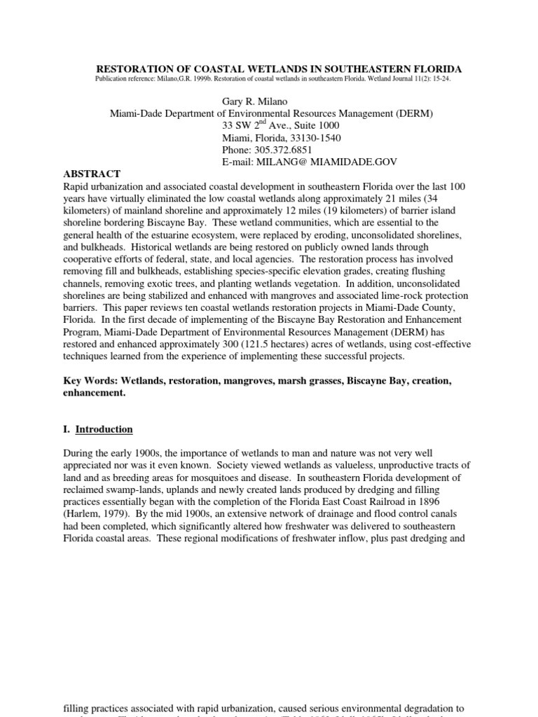GPR Survey in Coastal Wetland Restoration | PDF | Wetland | Restoration ...