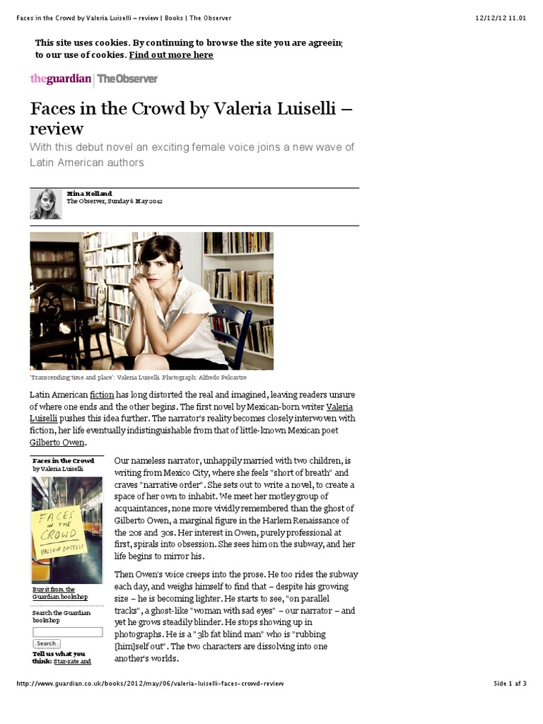 Faces in The Crowd by Valeria Luiselli - Review - Books - The Observer | PDF