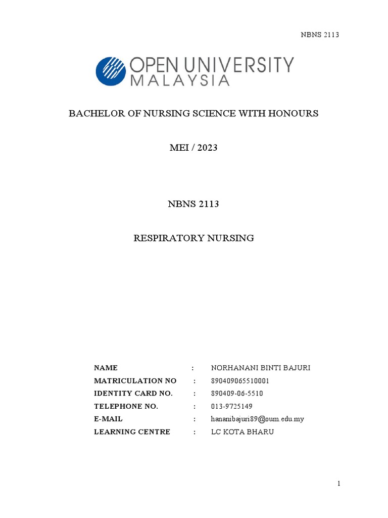 Respiratory Assignment | PDF