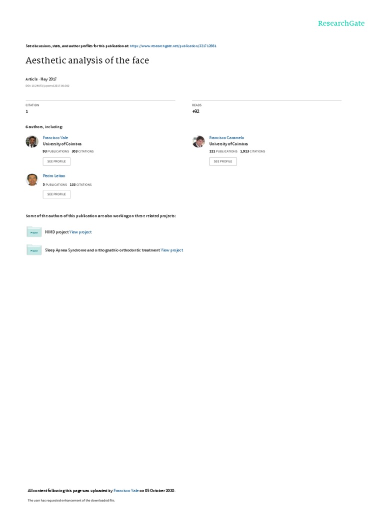 Aesthetic Analysis of The Face | PDF