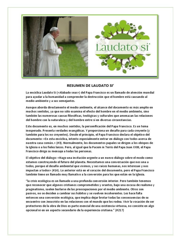 Resumen de Laudato Si | PDF