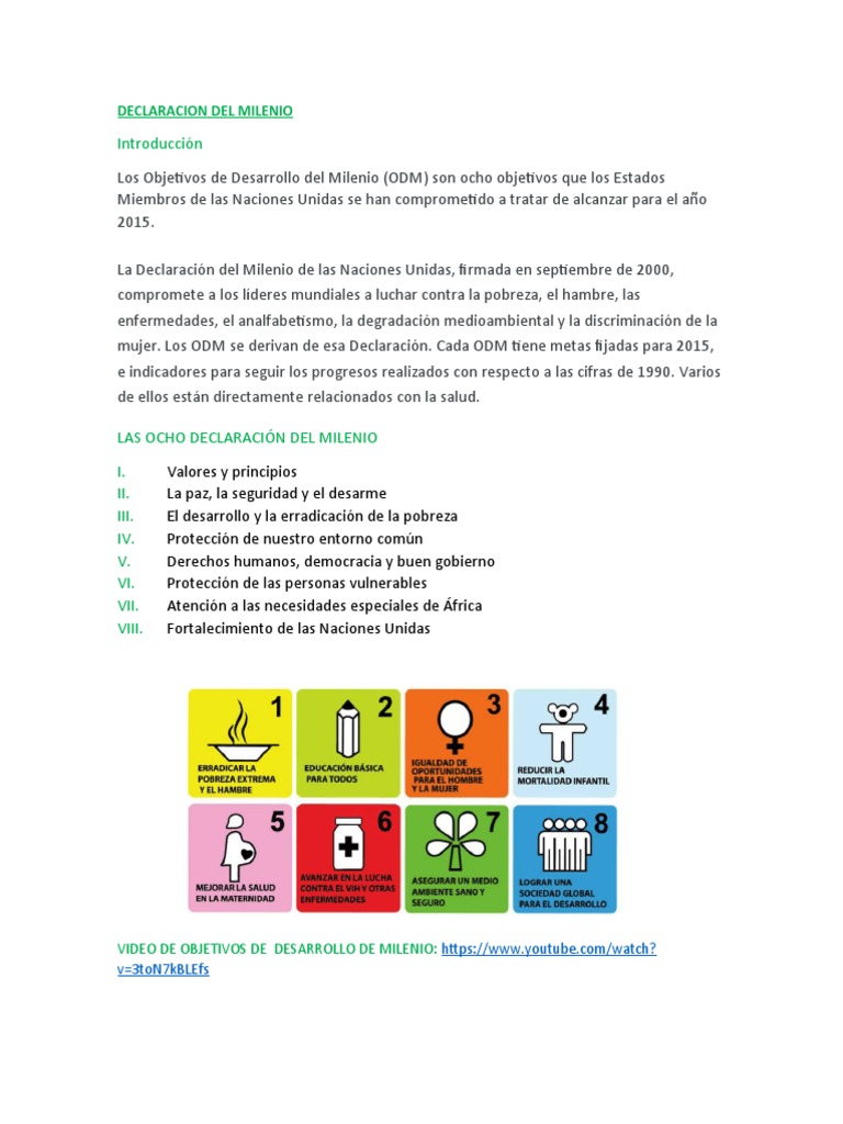 Objetivos del Milenio: Progreso y Metas | PDF | Ciencias sociales