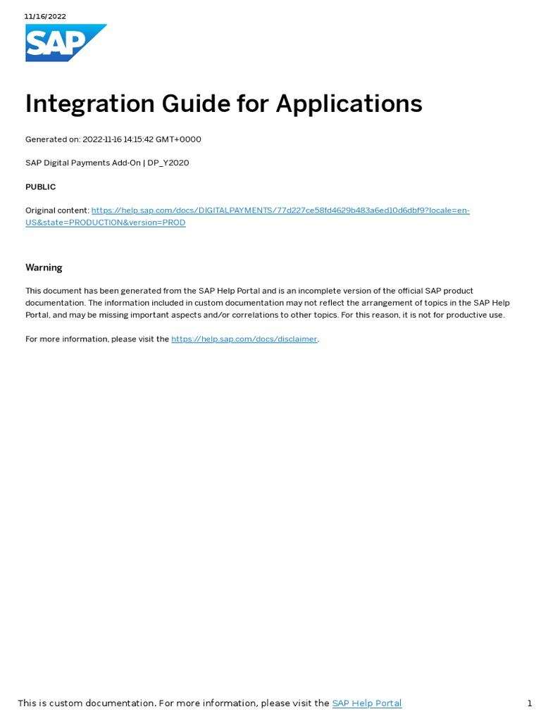 SAP Digital Payments Integration Guide | PDF