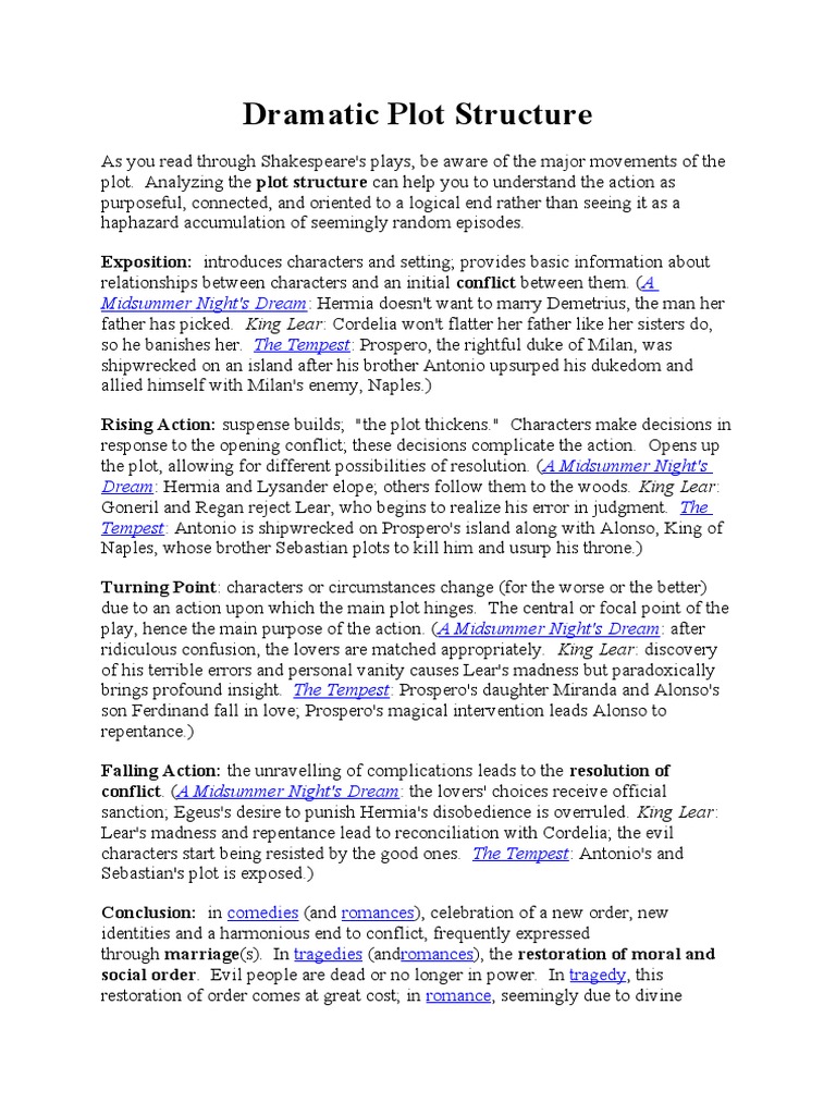 Dramatic Plot Structure | PDF | The Tempest | A Midsummer Night's Dream