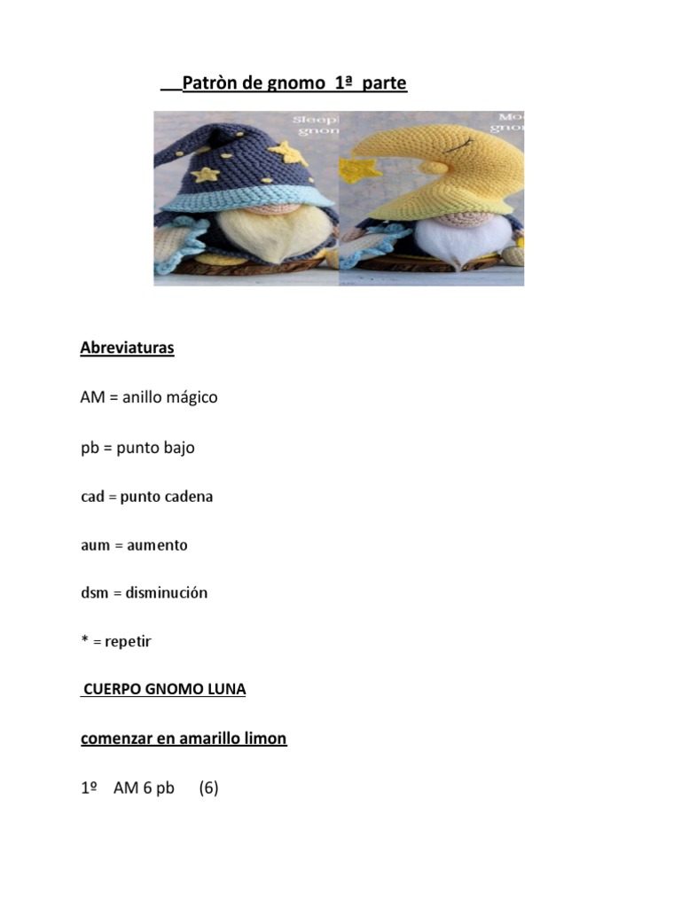 Patrón Gnomos 1 Parte | PDF