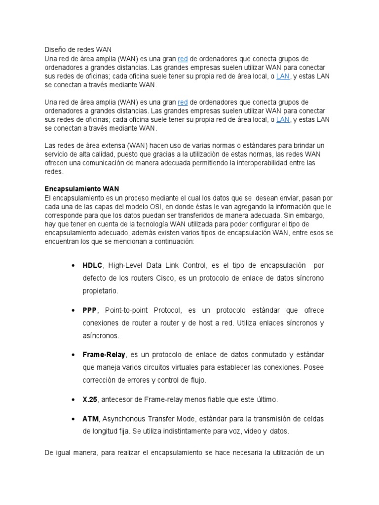 Diseño de Redes WAN para Packet Tracer en Redes | PDF | Red de área amplia | Red de computadoras