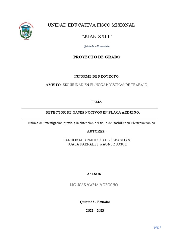 Informe Proyecto de Grado. | PDF