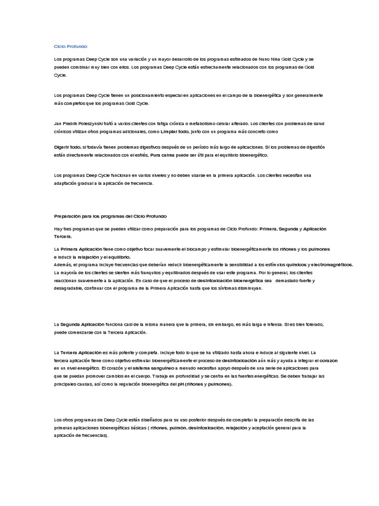 Ciclo Profundo | PDF