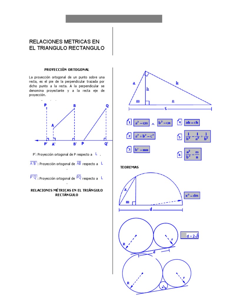 Relaciones Metricas en El Triangulo Oblicuangulo | PDF | Triángulo ...