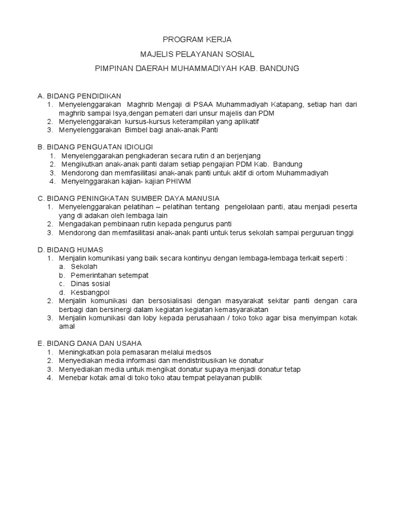 Program Kerja MPS | PDF