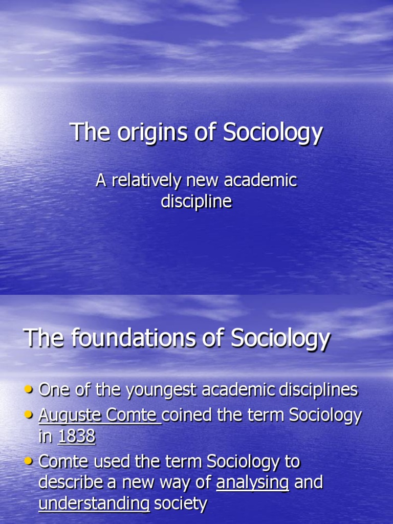SOC 121 - Origins of Sociology | PDF | Sociology | Science