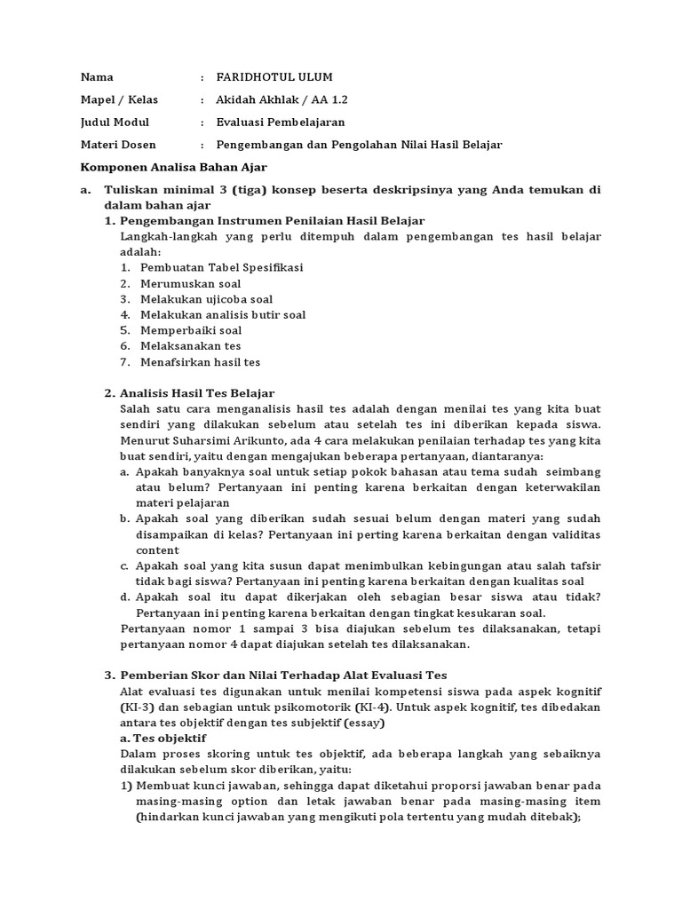 Analisis KB 3 Modul 2 Faridhotul Ulum | PDF