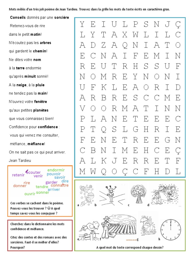 Mots Meles Conseils Donnes Par Une Sorciere Activites Ludiques Poesie ...