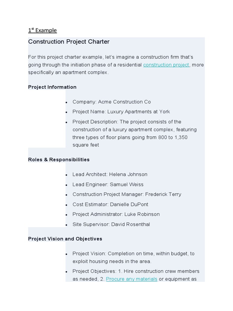 Luxury Apartment Project Charter | PDF | Specification (Technical ...