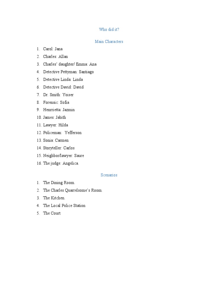 Who Did It | PDF