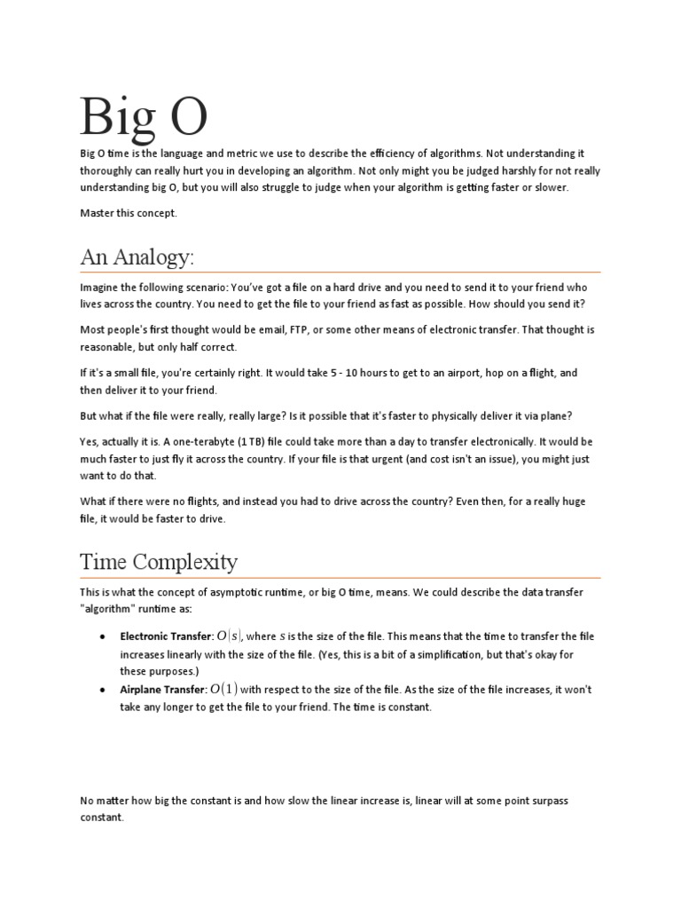 Big O | PDF