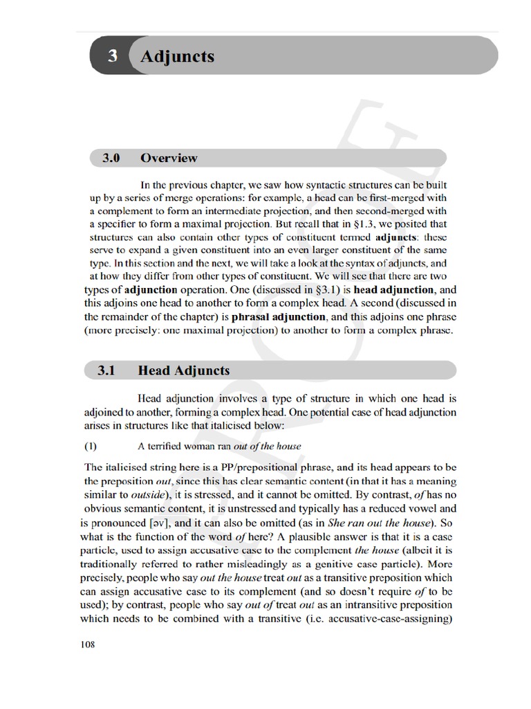 Radford (2020) Chapter 3 Adjuncts - Revised-1 | PDF