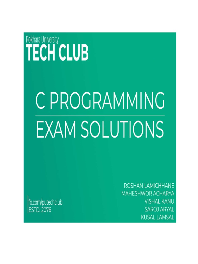 C Programming Exam Solutions Guide | PDF | Programming | Computer Program