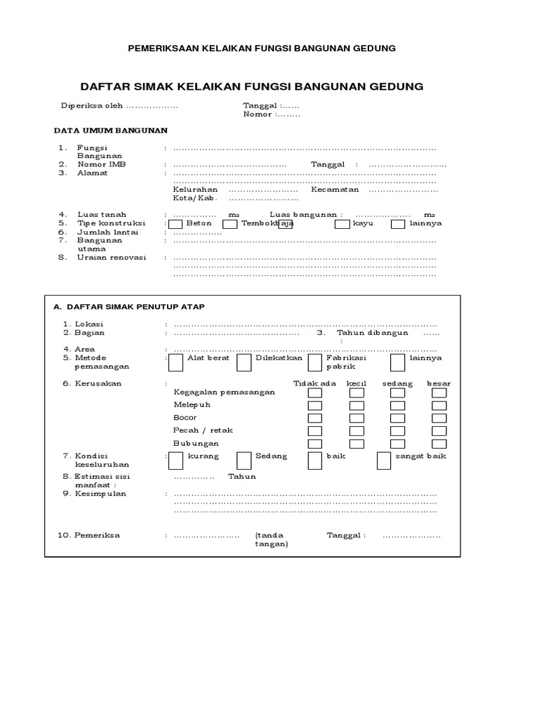 Contoh Daftar Simak | PDF