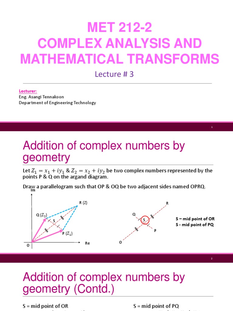 3-Geometrical Representation of Complex Numbers | PDF | Complex Number | Complex Analysis