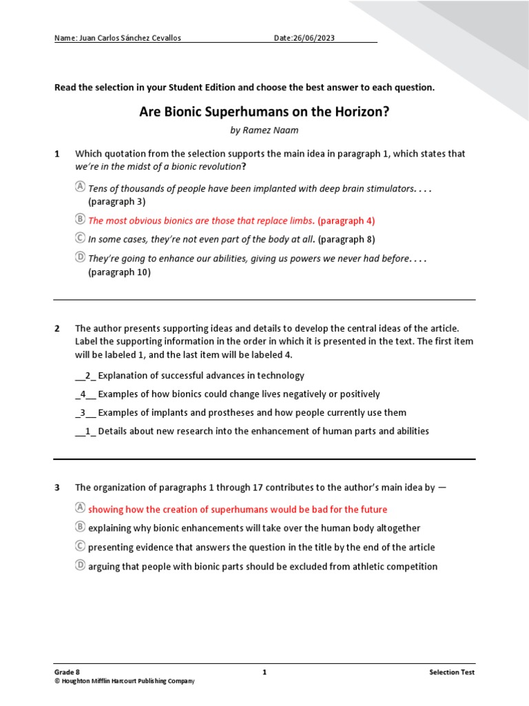 BIONIC SUPER HUMANS | PDF