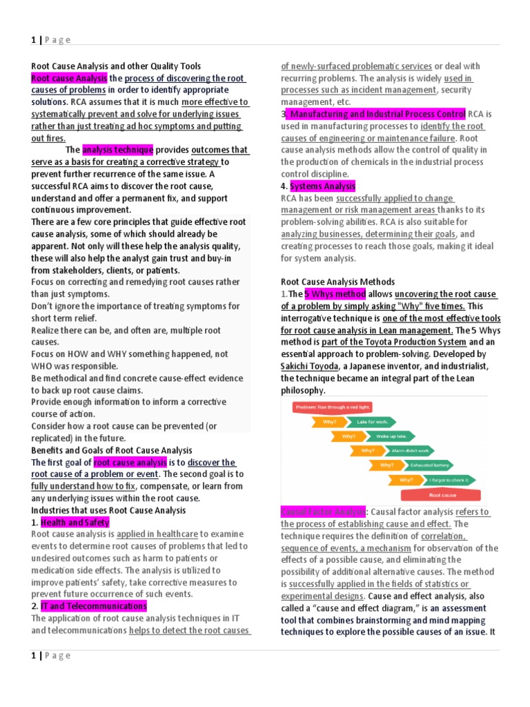 Root Cause Analysis Pdf Systems Science Cognition 2590