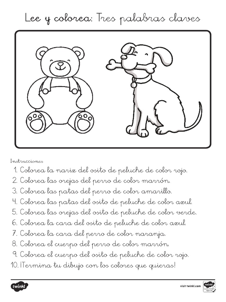 ES T S 3625 Lee y Colorea Tres Palabras Claves Ficha de Actividad | PDF