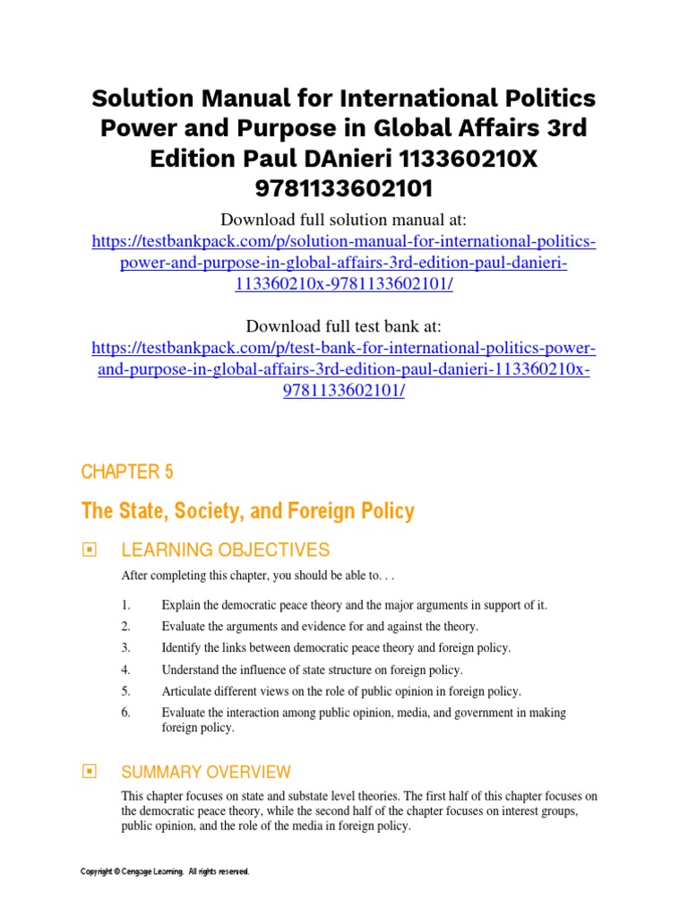 International Politics Power and Purpose in Global Affairs 3rd Edition ...