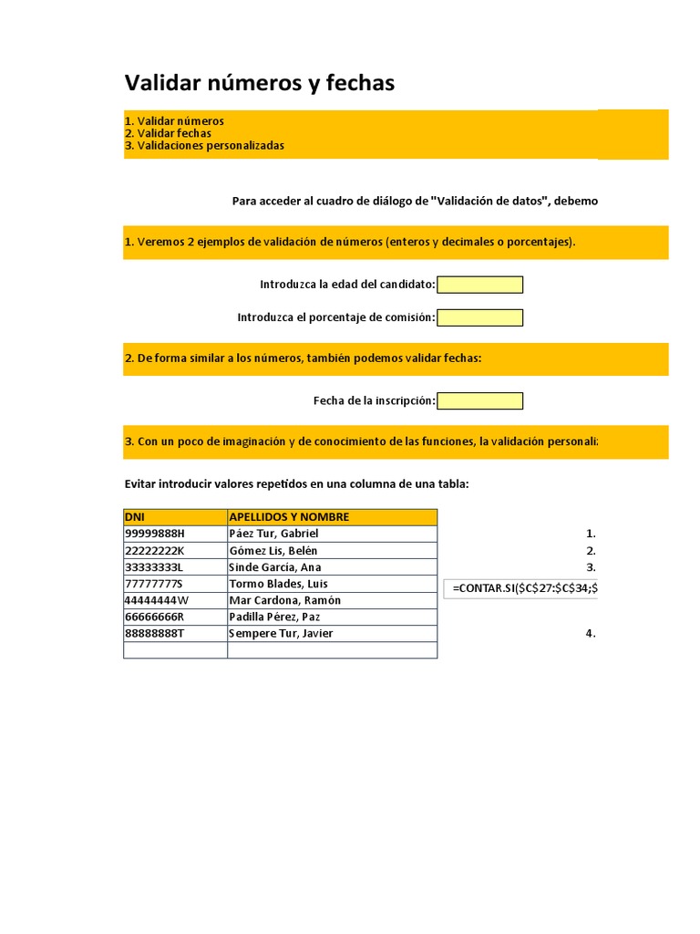 Validación de Datos | PDF