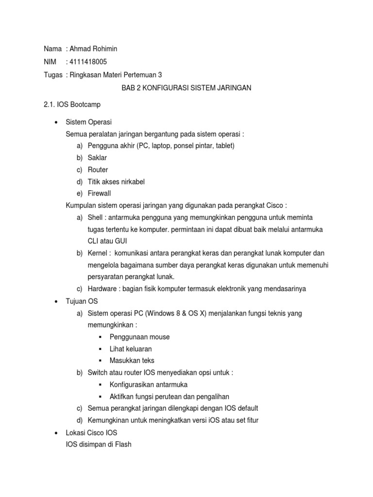Bab 2 Mengonfigurasi Sistem Operasi Jaringan | PDF Bab 2 Mengonfigurasi Sistem Operasi Jaringan | PDF