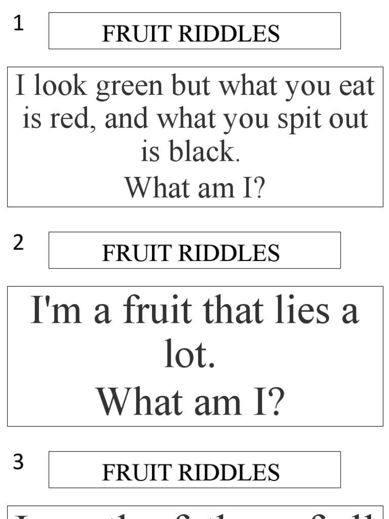 Fruit Riddles | PDF