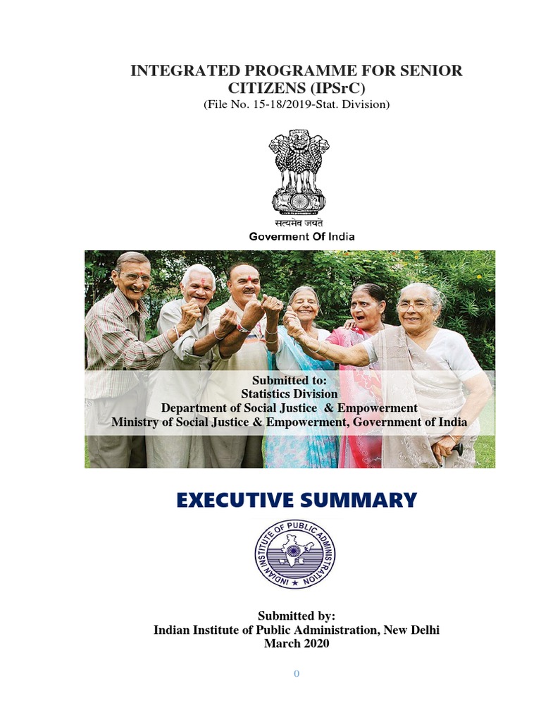 Integrated Programme for Senior Citizens | PDF | Quality Of Life | Old Age