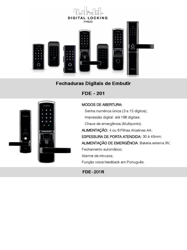Fechaduras Digitais - Guia Rápido | PDF