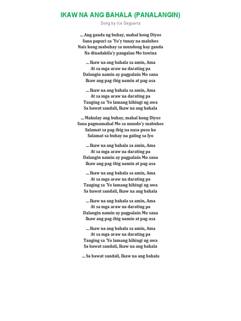 Ikaw Na Ang Bahala | PDF