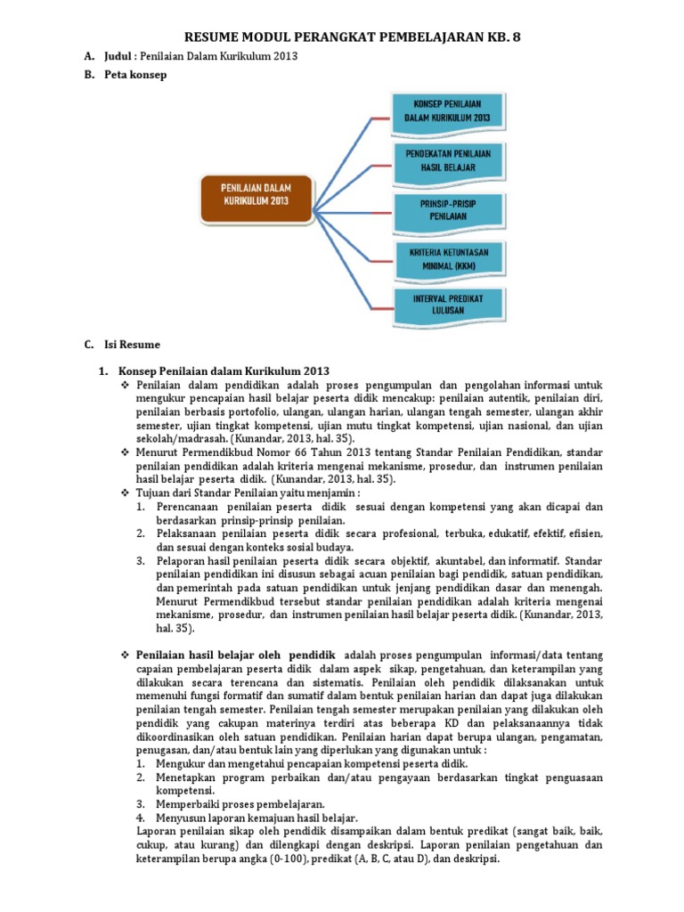 RESUME KB.8 Modul Perangkat Pembelajaran | PDF