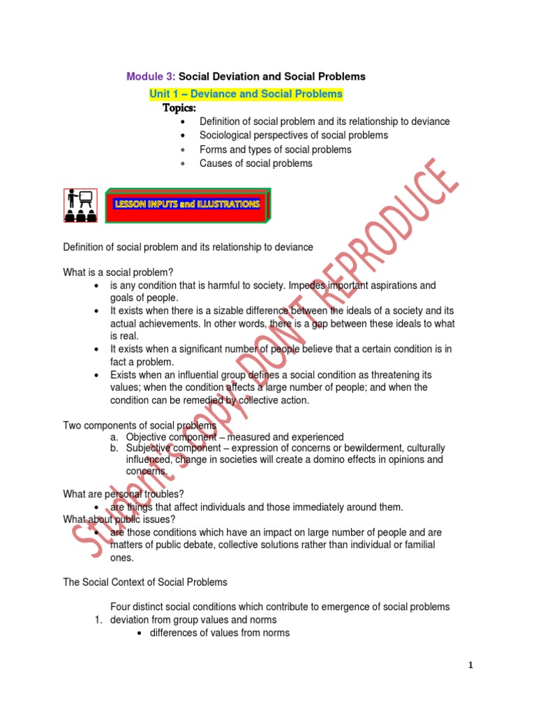 Module 3 Social Deviation and Social Problems | PDF