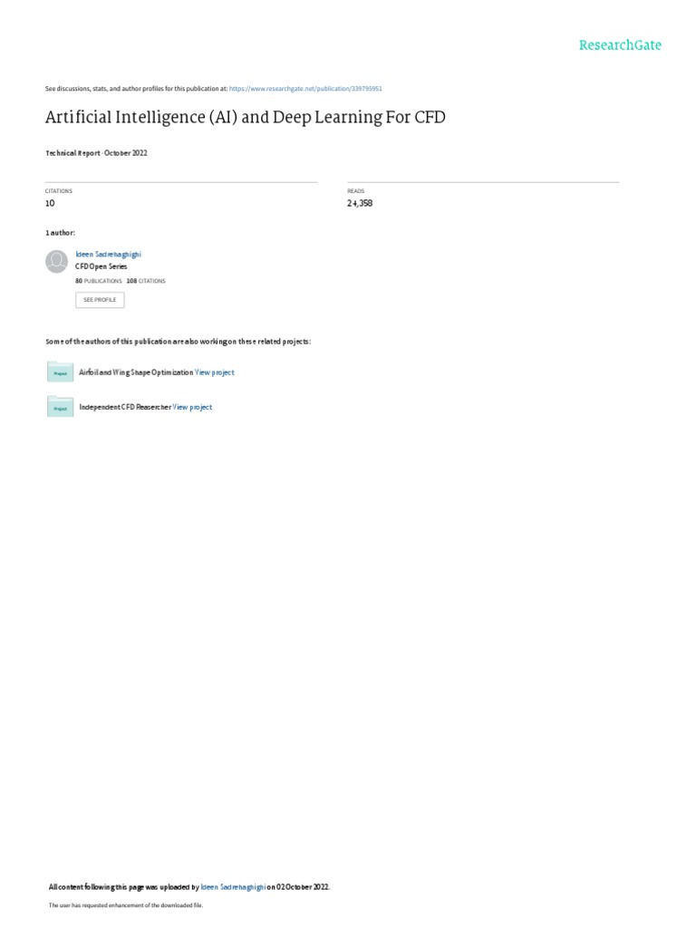 Artificial Intelligence (AI) and Deep Learning For CFD: October 2022 | PDF | Machine Learning ...