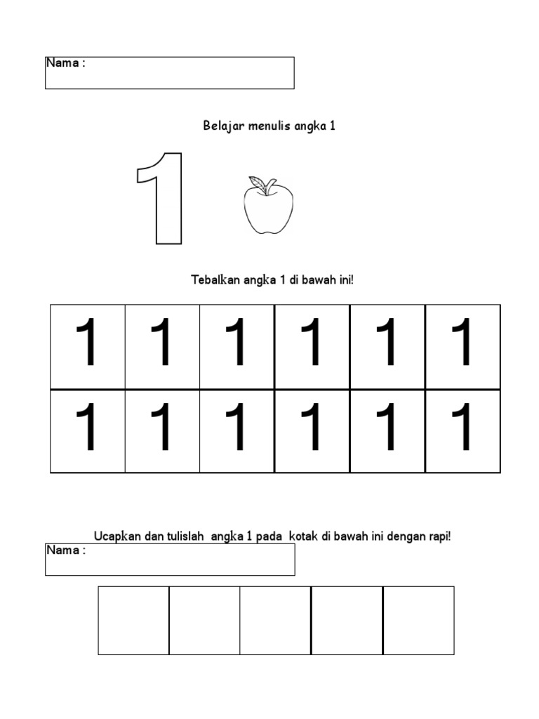 Latihan Menulis Angka 1-10 | PDF
