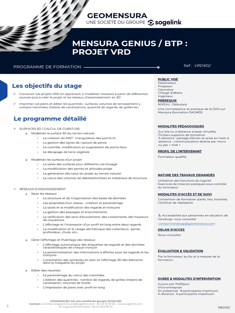 Mensura Genius BTP Projet VRD | PDF