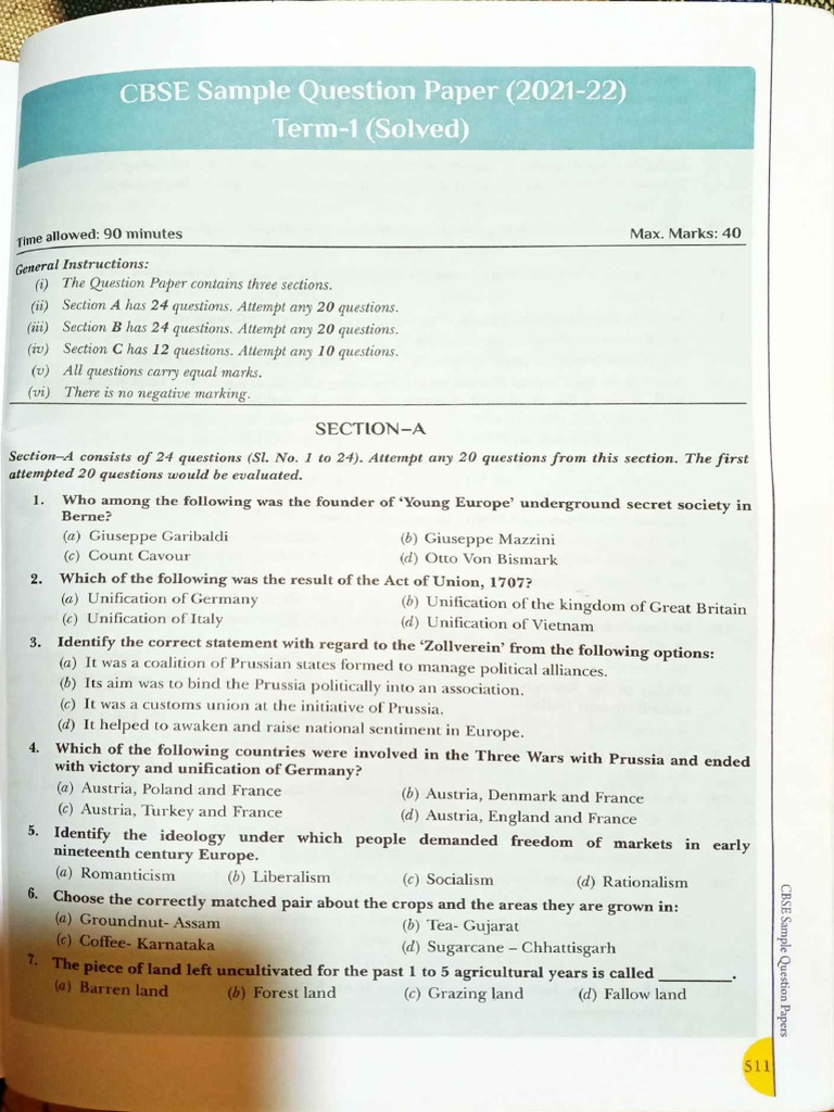 Cbse Class 10 SST Sample Papers | PDF