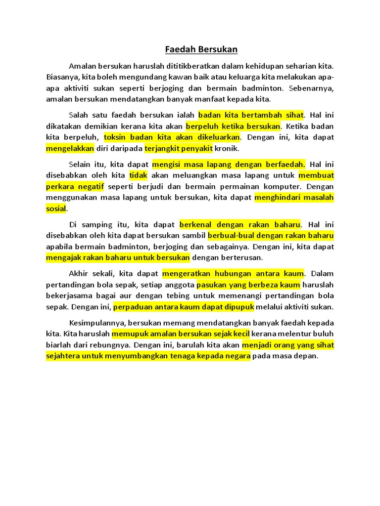 Faedah Bersukan | PDF