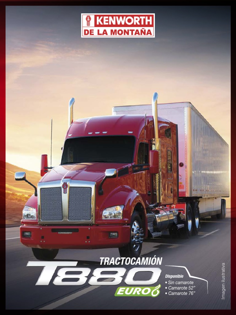 FT Tractocamion Kenworth t880 Euro6 1 | PDF | Eje | Industria automotriz