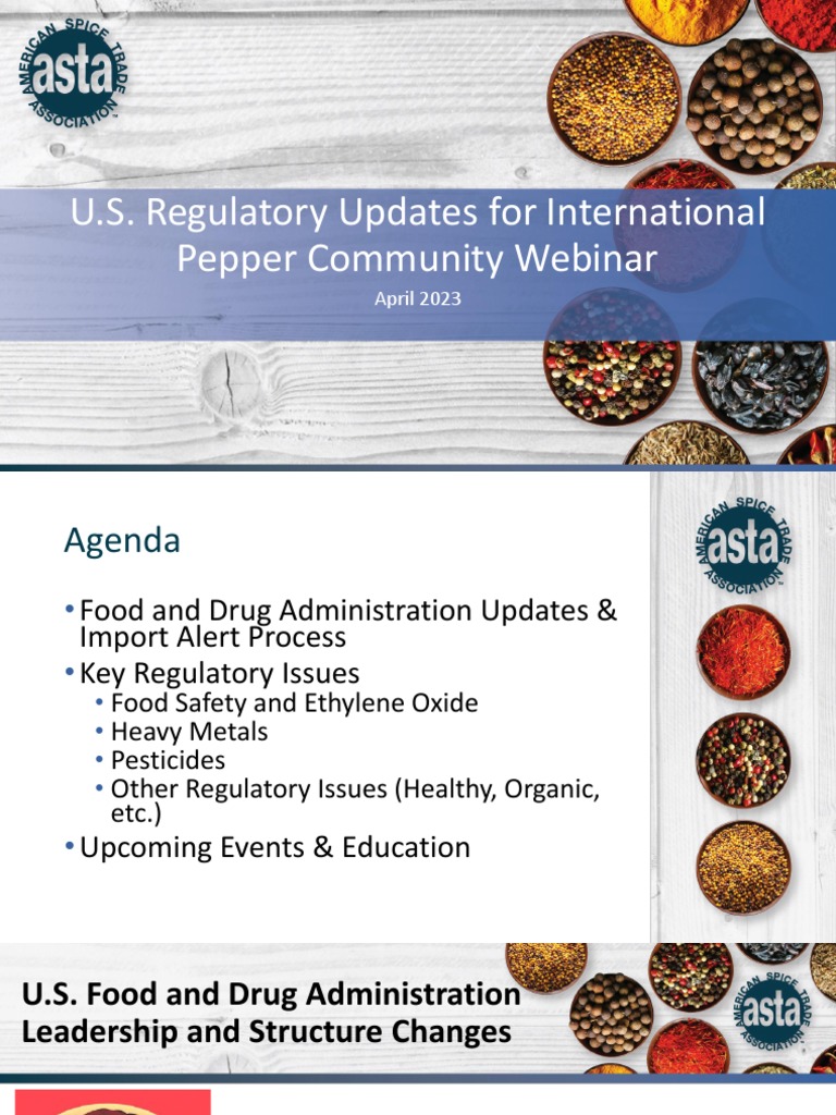 U.S. FDA Regulatory Updates for Spices | PDF | Food And Drug ...