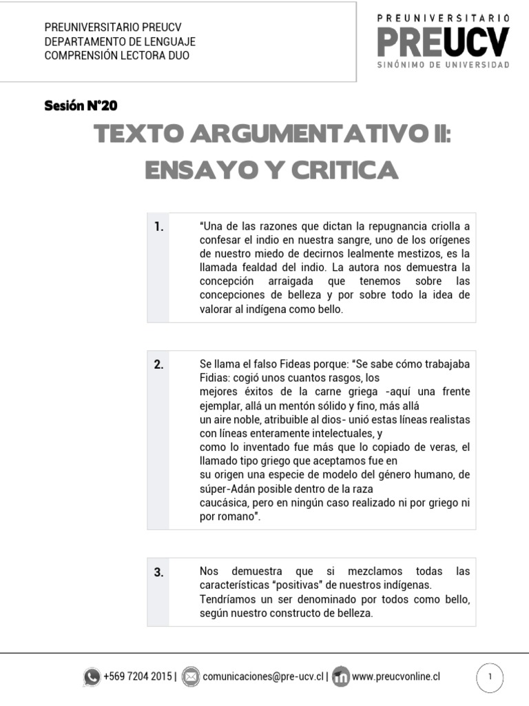 Recurso - DUO - CR - Comprensión Lectora - Solucionario Guía 20 | PDF